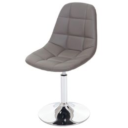 Esszimmerstuhl MCW-A60, Stuhl Drehstuhl, Retro 50er Jahre Design ~ Kunstleder taupe-grau, Chromfu&szlig;