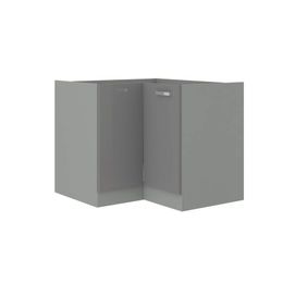 K&uuml;chen-Preisbombe Eckunterschrank 90x90 Hochglanz Grau K&uuml;chenzeile K&uuml;chenblock K&uuml;che Grey Bianca