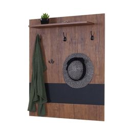 Wandgarderobe MCW-A27, Garderobe Garderobenpaneel, 5 Haken 100x80cm 3D-Struktur, MVG Wildeiche-Optik