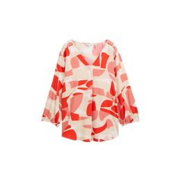 Tom Tailor Damen Plus Size - Bluse mit Muster, rot, Gemustert, Gr. 46