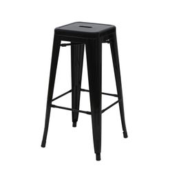 Barhocker MCW-A73, Barstuhl Tresenhocker, Metall Industriedesign stapelbar ~ schwarz