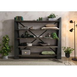 Standregal Akazie 200x40x178 grau lackiert NATURAL IDOL #310