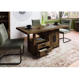 Esstisch Mango 180x90x76 braun lackiert RAILWAY