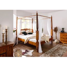 Himmelbett Akazie 140x200x224 honig lackiert OXFORD #0244