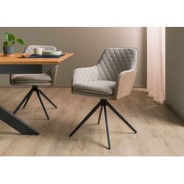 Drehstuhl 55x60x86 hellbraun / grau HUGO #01