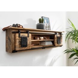 Wandregal Mango 130x25x35 natur lackiert RAILWAY #157