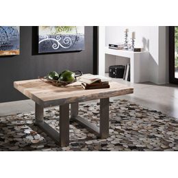 Couchtisch Akazie 90x90x45 Natural Stone lackiert FREEFORM #122