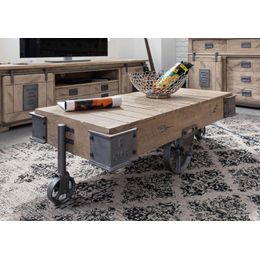 Couchtisch Mango 120x60x43 whitewash lackiert RAILWAY #360
