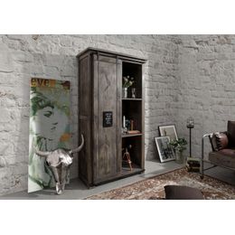 Schrank Mango 100x50x190 grau lackiert RAILWAY #215