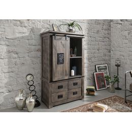 Schrank Mango 90x45x150 grau lackiert RAILWAY #213
