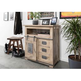 Kommode Mango 80x45x85 whitewash lackiert RAILWAY #310