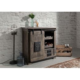 Weinkommode Mango 80x40x82 grau lackiert RAILWAY #240