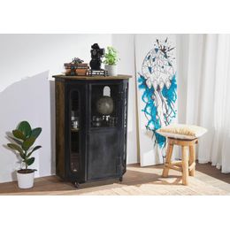 Vitrine Mango 76x60x120 braun lackiert RAILWAY #430