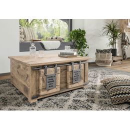 Truhe Mango 90x90x45 whitewash lackiert RAILWAY #364