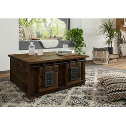 Truhe Mango 90x90x45 braun lackiert RAILWAY #464