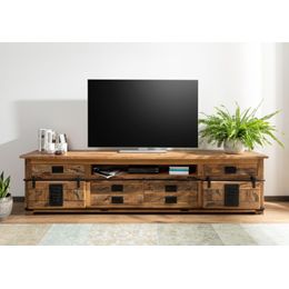 TV-Board Mango 240x50x60 natur lackiert RAILWAY #156