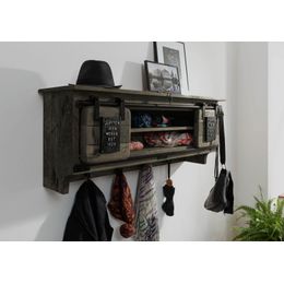 Wandgarderobe Mango 115x30x45 grau lackiert RAILWAY #259