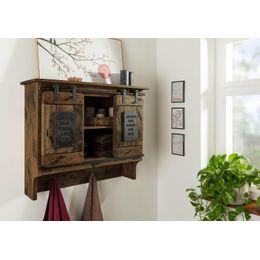 Wandgarderobe Mango 90x30x75 braun lackiert RAILWAY #454