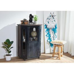 Vitrine Mango 76x60x120 grau lackiert RAILWAY #2330