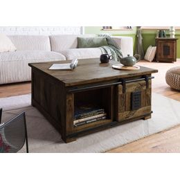 Couchtisch Mango 90x90x45 braun lackiert RAILWAY #4006