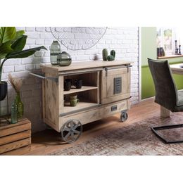 Serviertisch Mango 120x45x85 whitewash lackiert RAILWAY #397