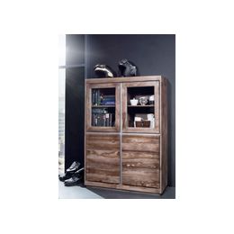 Vitrine Sheesham 102x40x147 smoked oak lackiert SYDNEY #200