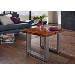 Couchtisch Akazie 60x60x45 walnuss lackiert FREEFORM 2 #09