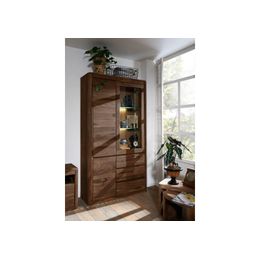 Vitrine Sheesham 109x40x202 smoked cherry gebeizt TORONTO #111