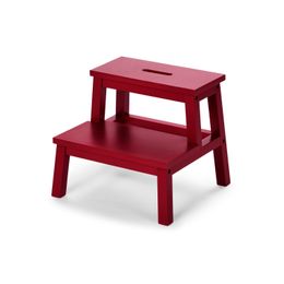 Tchibo - Tritthocker - 44,5x40,5x38cm - rot - Holz