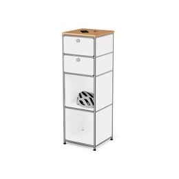Tchibo - Schmale Kommode Metall »Cn3« mit Holzplatte und 2 Schubladen - chrom