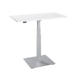 Beistelltisch Start Off, elektrisch höhenverstellbar, Rechteck, Säulenfuß, B 1000 x T 600 x H 635-1285 mm, weiß/weißaluminium