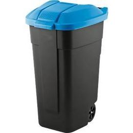 Container mit Deckel, anthrazit, Deckel blau