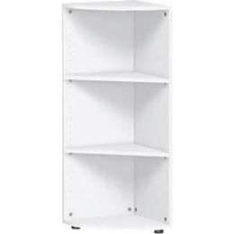 Eckabschlussregal PALENQUE, 3 OH, B 400 x T 400 x H 1104 mm, weiß