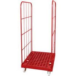 Rollplatte, Kunststoff, mit 2 Seitengittern, H 1550 mm, feuerrot RAL 3000