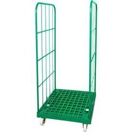 Rollplatte, Kunststoff, mit 2 Seitengittern, H 1550 mm, grün RAL 6024