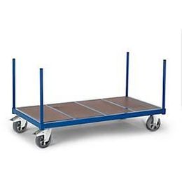 ROLLCART Rungenwagen mit Holzboden, 1300 x 800 mm, Tragkraft 1.200 kg