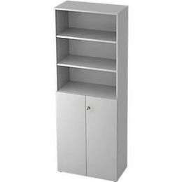 Regalschrank TOPAS LINE, 3 OH Regal/3 OH Türen, lichtgrau/lichtgrau