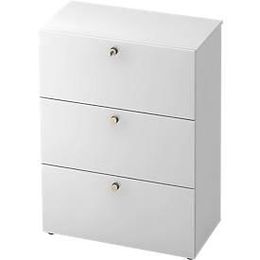 Hängeregistraturschrank TOPAS LINE, 3 Ordnerhöhen, mit Vollauszug, weiß/weiß
