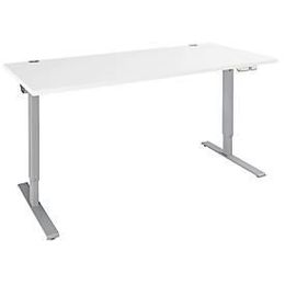 Schäfer Shop Schäfer Shop Genius Schreibtisch AERO FLEX, elektrisch höhenverstellbar, Rechteck, T-Fuß, B 1800 x T 800 x H 620-1280 mm, weiß/weißalu
