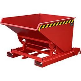 Automatischer Kippbehälter Bauer Typ 4A 600, 3 Entriegelungspunkte, Abrollsystem, Inhalt 0,6 m³, bis 1000 kg, feuerrot RAL 3000