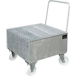 Bauer Stahl-Auffangwanne mit Rollen+Griff, 800 x 800 mm, verzinkt