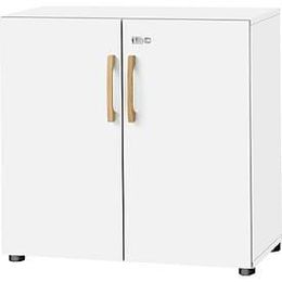 Schäfer Shop Schäfer Shop Select Schrank Start Off Wood, 2 OH, abschließbar, B 800 x T 420 x H 788 mm, Holz, weiß