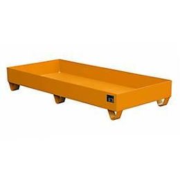 Bauer Stahl-Auffangwanne ohne Gitterrost, 1800 x 800 mm, orange RAL 2000