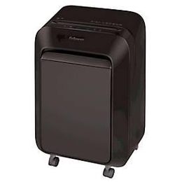 Aktenvernichter Fellowes® Powershred LX 210, Partikelschnitt 4 x 12 mm, P-4, 23 l, 16 Blatt Schnittleistung, mit Rollen, schwarz