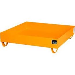 Bauer Stahl-Auffangwanne ohne Gitterrost, 1200 x 1200 mm, orange RAL 2000