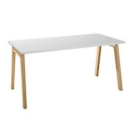 Schäfer Shop Schäfer Shop Select Schreibtisch Start Off Wood, Rechteck, A-Fuß, B 1600 x T 800 x H 735 mm, lichtgrau/Holzoptik