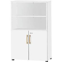 Schäfer Shop Schäfer Shop Select Kombischrank Start Off Wood, 4 OH, abschließbar, B 800 x T 420 x H 1514 mm, Holz, weiß