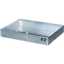 Kleingebindewanne Bauer KGW-P 1, Volumen 22 l, bis 50 kg, ohne Lochblechrost, B 600 x T 400 x H 120 mm, Stahl verzinkt