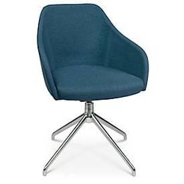 Konferenzsessel Topstar Sitness Life 2.1, dreh-/sitzhöhenverstellbar, Armlehnen, B 350-480 x T 460 x H 460-490 mm, 4-Fußgestell, Alu poliert & Stoff, petrol