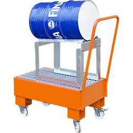 Bauer Auffangwanne, Typ AW60-1 SRF, fahrbar, orange RAL2000